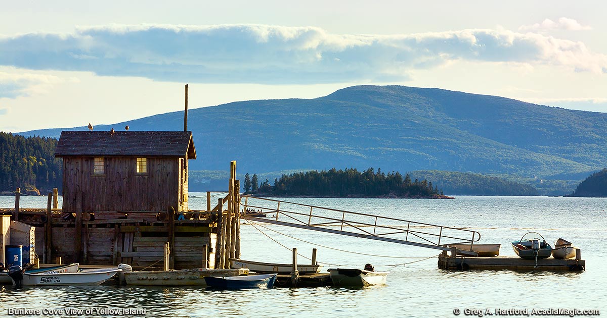 Yellow Island in Winter Harbor from Gouldsboro, Maine